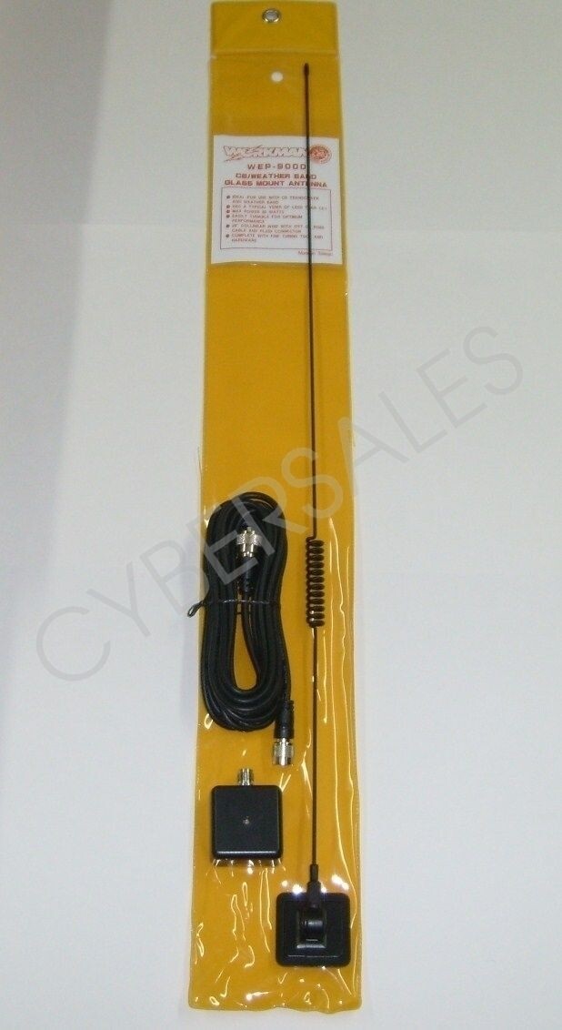 Workman WEP9000 Glass Mount Antenna 29" Colinear Whip 50 Watts Max Easy ...