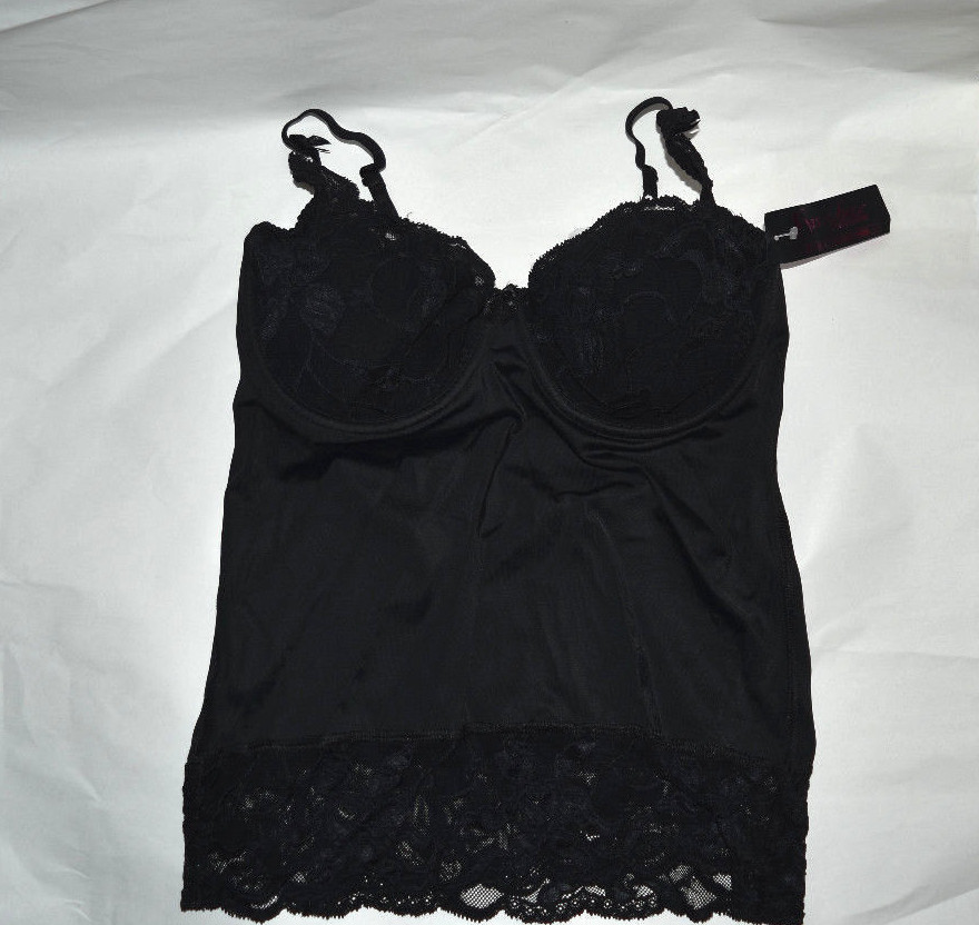 NWT Sassybax EST01 Underwire Bra Camisole Black 38C | eBay