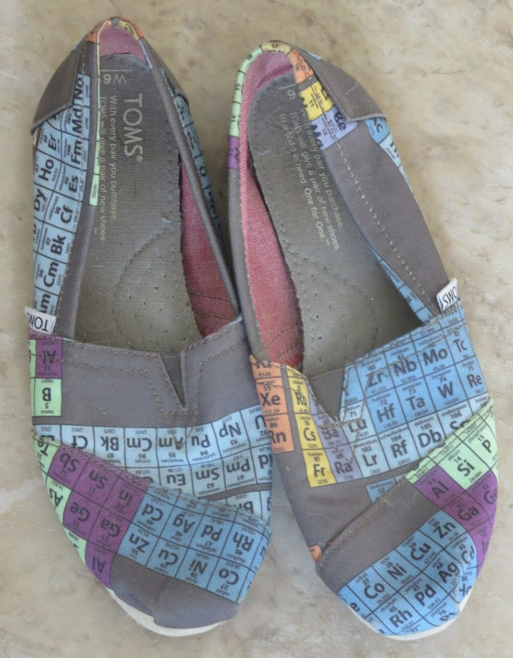 TOMS Periodic Table Chemistry Science Slip-On Shoes S… - Gem