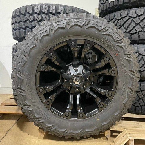 4) 18x9 Fuel Vapor D560 Black Wheels 35" MT Tires 5x150 Toyota Tundra ...