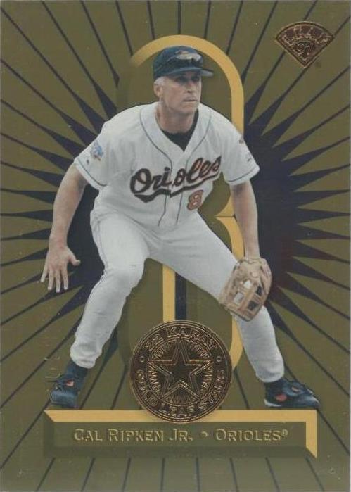 1997 Leaf - 22 Karat Gold Leaf Stars Cal Ripken #21 /2500 for sale ...