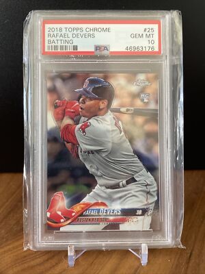 Rafael Devers 2018 Topps Chrome #25 Base Rookie Card RC PSA 10 Gem Mint ...