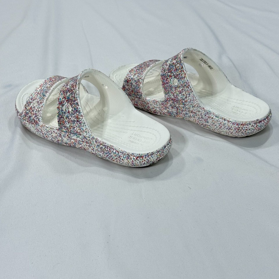 Crocs Classic Sprinkle Glitter Sandal Kids Girls Size J3 Rainbow ...