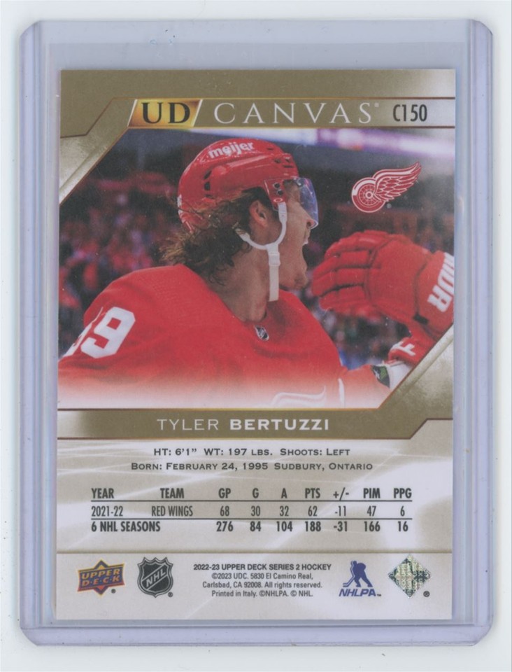 2022-23 Upper Deck UD Canvas Tyler Bertuzzi Hockey Cards #C150 | eBay
