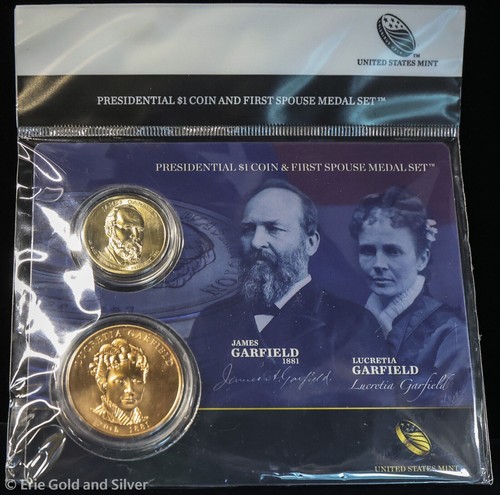 2011 James Garfield Presidential Dollar Coin & First Spouse Medal Set ...