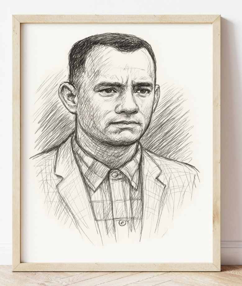 FORREST GUMP DRAWING PRINT PORTRAIT SKETCH 8" x 10" PRINT WALL ART | eBay