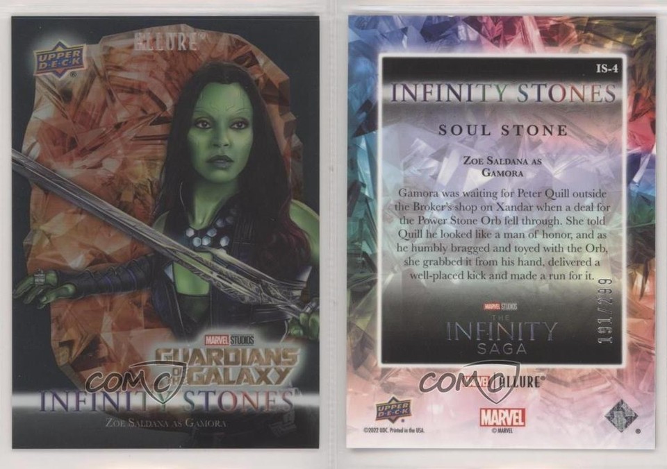 2022 Marvel Allure Infinity Stones Soul Stone 191/299 Zoe Saldana as ...