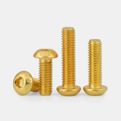 M6 Carbon Steel Titanium plated Allen screw Plate head Round Head bolt ...