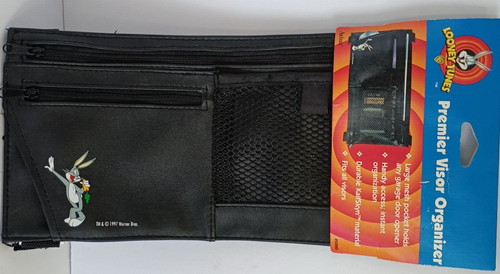 RARE VINTAGE LOONEY TUNES BUGS BUNNY AUTO SHADE SUN VISOR ORGANIZER ...