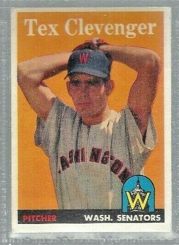 Tex Clevenger 1958 Topps ML Baseball Trading Card # 31 Senators | eBay