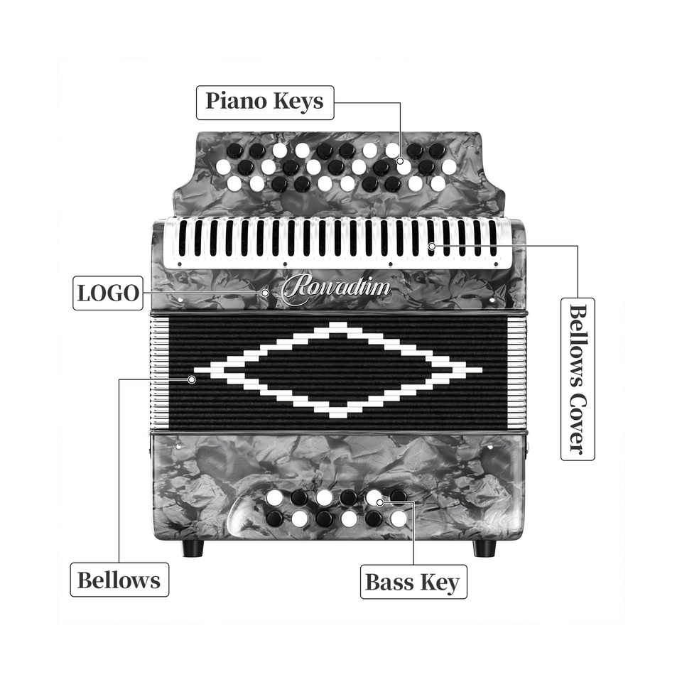 Accordion,Diatonic Accordion,31 Keys 12 Bass Accordion,Push-Pull ...