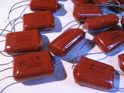 Qty 10 Nichicon Japan Film Chicklet Capacitor Brown .47uF 10% 100V ...