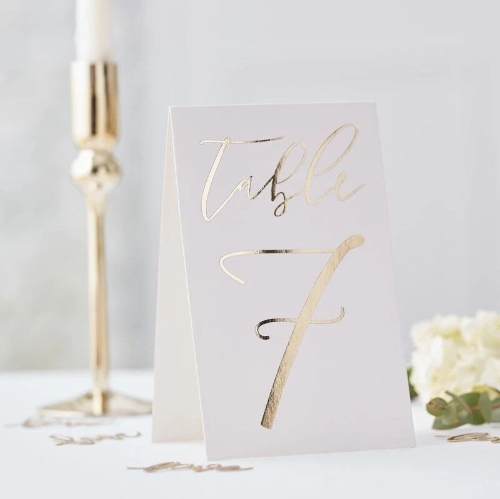 Gold Foil Table Number Set - Tables 1-12 | eBay