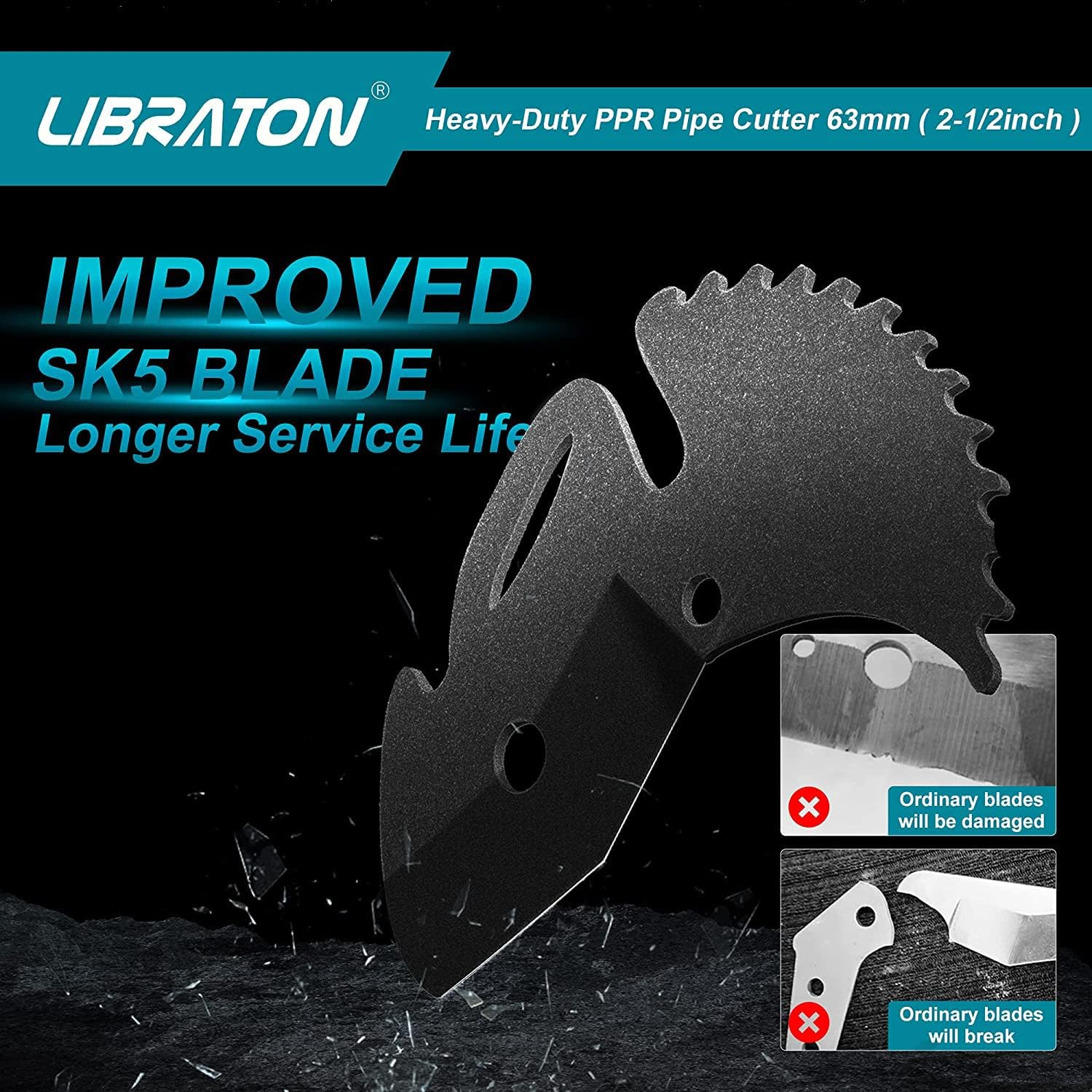 PVC Pipe Cutter 2-1/2", Large PVC Cutter, Improved Blade for Heavy-Duty ...