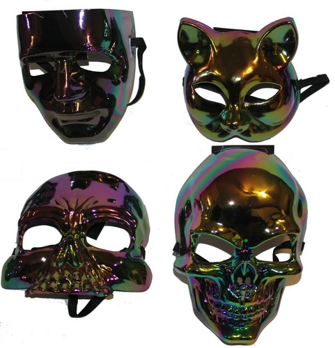 Plastic Metallic Horror Skeleton Mask Costume Party Dance Crew for Hip ...