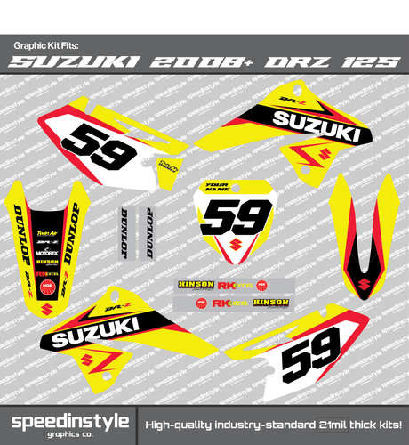 Graphics Decal Kit For Suzuki DRZ125 (2008-2021) DRZ 125 Stickers team ...