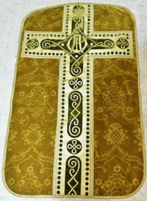 Antique Catholic Procession Banner Flag WA Monogram Suede Needlework ...