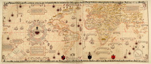 1529 Second Borgian World Map Diego Ribero Wall Art Poster Print ...