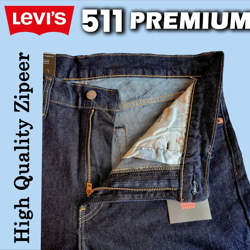 Levi's 511 Original Mens Slim Fit Jeans Black and Dark Blue | eBay