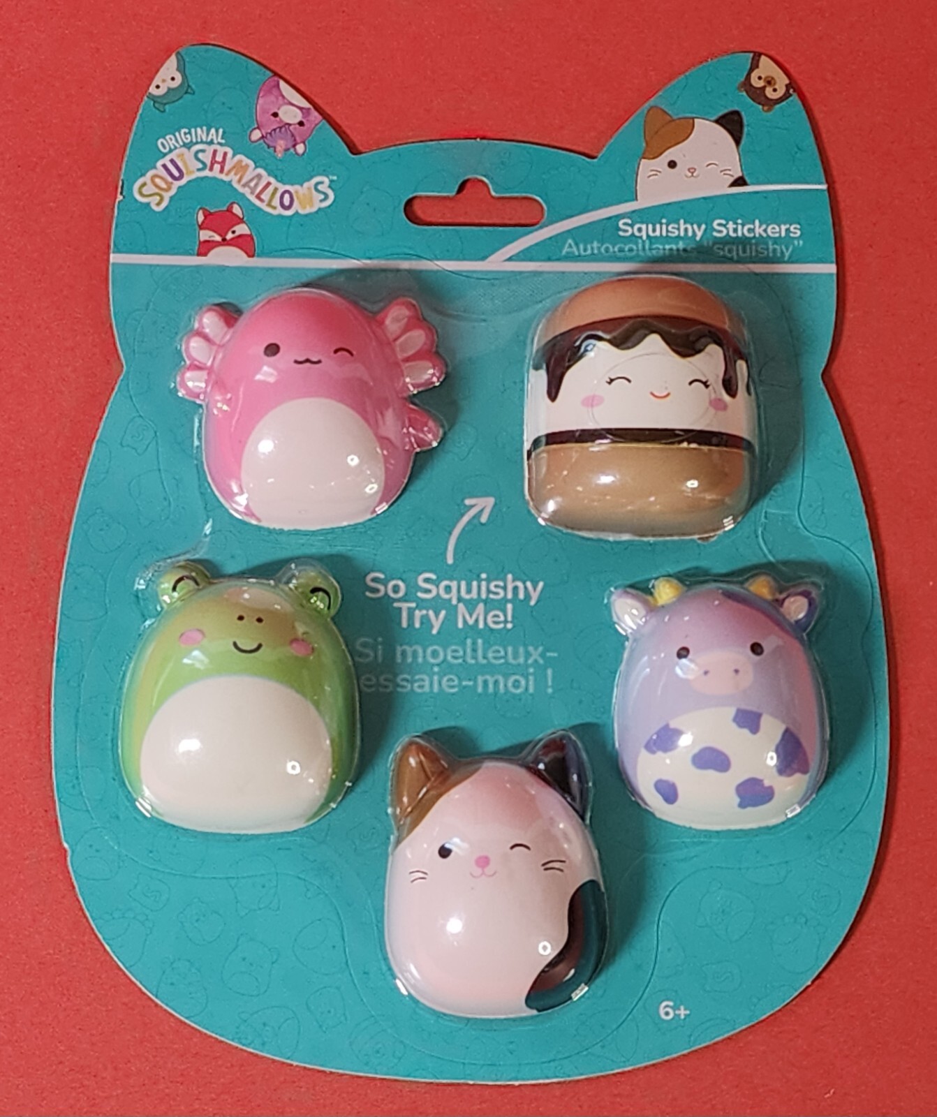 Squishmallows Squishy Stickers Set of 5 Cam Archie Wendy Carmelita ...
