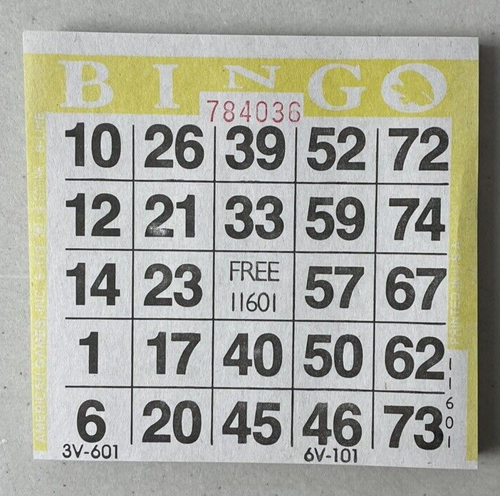 600 PAPER Bingo Cards by American Games Square 1 On Single Sheets 6 ...