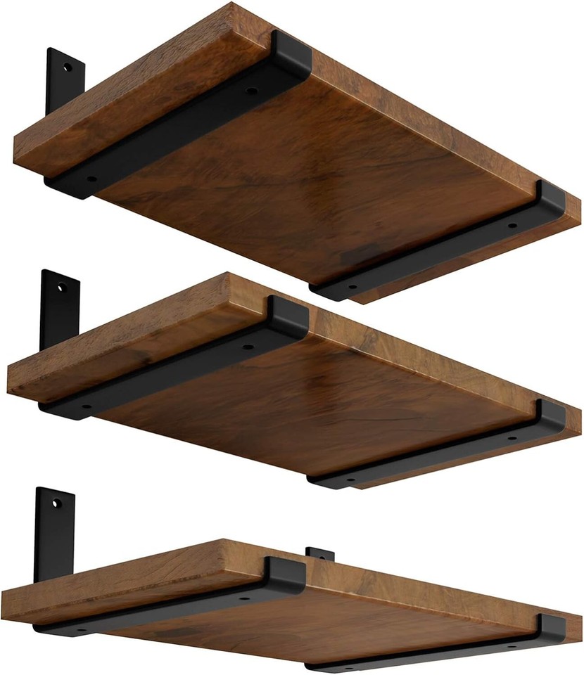 Heavy Duty 8-Inch Powder Coated Shelf Brackets for DIY Floating Shelves ...
