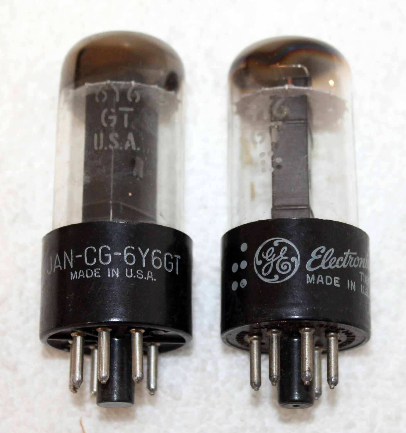 2- Vintage GE 6y6GT Audio Valve Vacuum Tubes ~ 1 JAN 62-30 USA ~ Test V ...