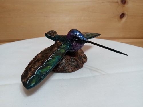 Handmade Whimsical Folk Art Hummingbird Paper Mache Sculpture Bird ...