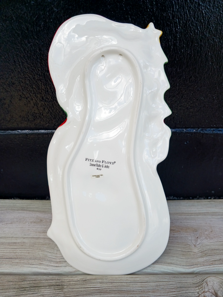 Fitz and Floyd Christmas/Holiday Elongated Tray. Snowflake and Jake | eBay