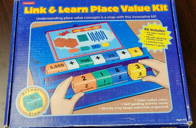 Lakeshore - Link & Learn Place Value Kit 50 Color Coded Cubes 40 ...