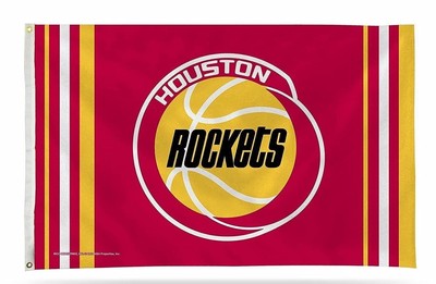 Houston Rockets Flag Banner 3x5 Retro Design Premium with Metal ...