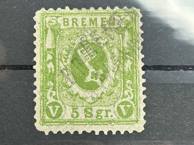 Bremen Mi - Nr. 15 gestempelt . Stempel wohl Falsch da vollständig ...
