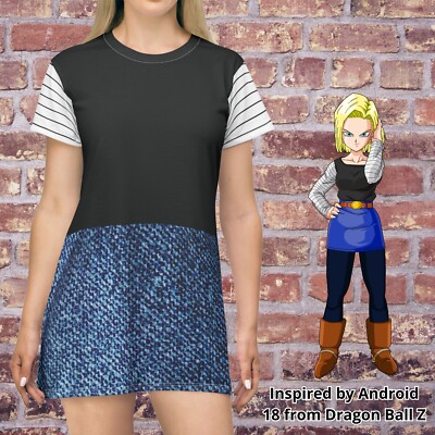 Android 18 T Shirt Women Dress 90s Anime Wear Manga Clothing Tee ...