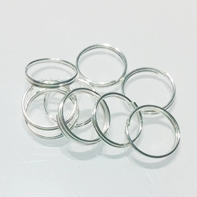 10x Split Key Rings 10mm Light Silver Small Keyrings Double Loop Single ...