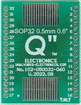 TSOP32, sTSOP32, VSOP32 0.50mm(0.02") to DIP 0.6" (1.27mm pin raster ...