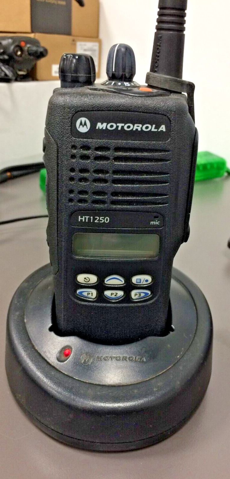 Motorola HT1250, AAH25KDF9AA5AN, VHF, Charger, USED Battery, Antenna ...
