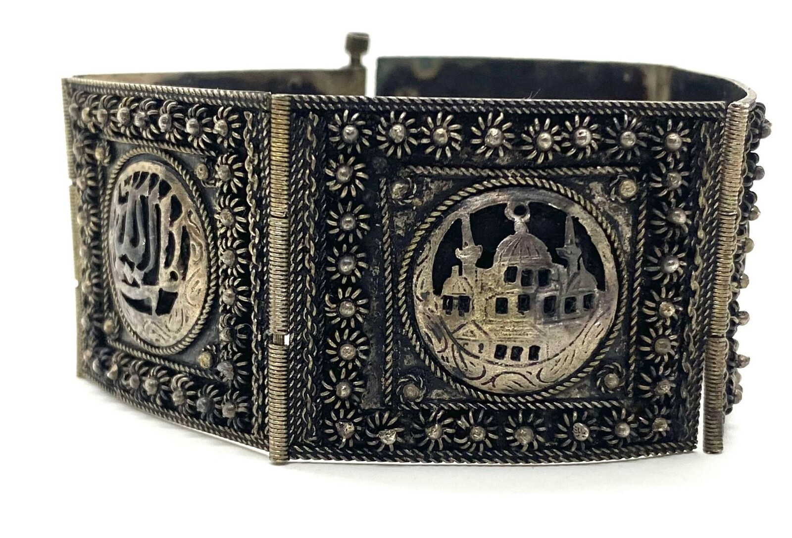 Masjid Mosque Islam Arabic Silver 900 Bracelet 6.5 in… - Gem