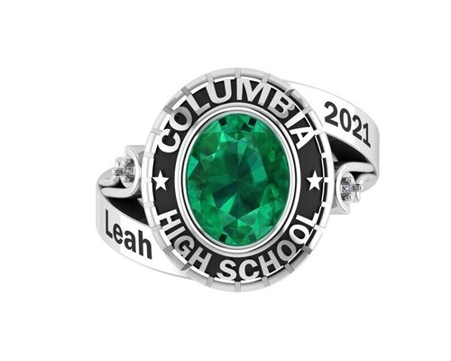 Oval Cut Birthstone 925 Sterling Silver High School Class Ring ...