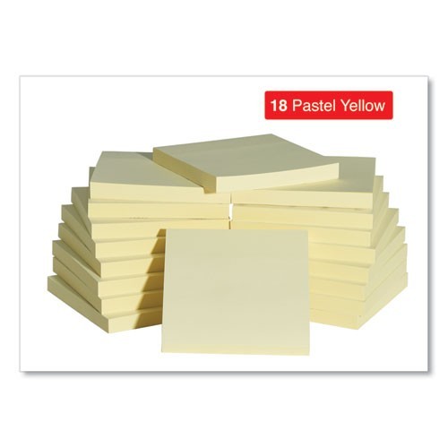 Universal Self-Stick Note Pad Value Pack, 3"x3", Yellow, 100S/Pad, 18 ...
