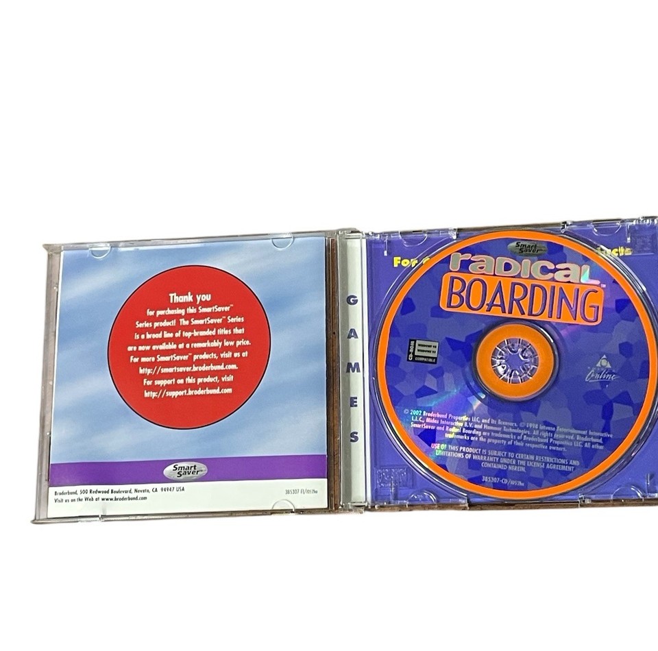 Windows 95 $ 98 Game Radical Boarding - Broderbund Properties 2002 CD ...