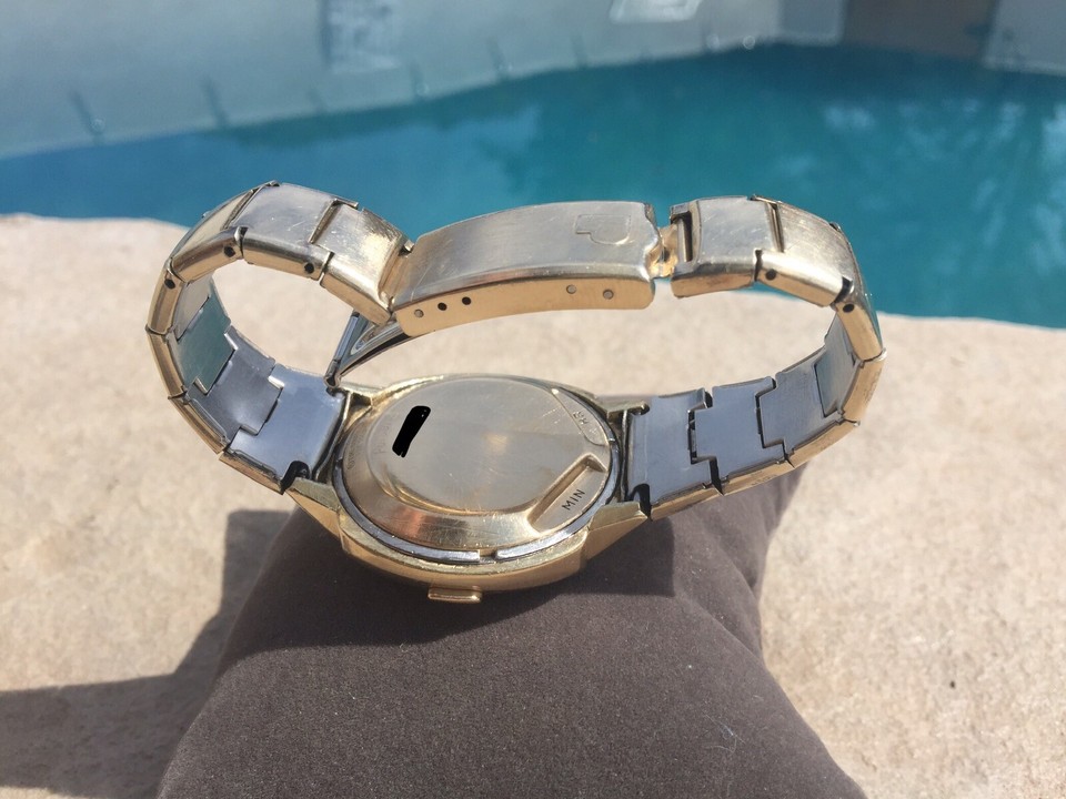 VINTAGE HAMILTON PULSAR P-3 GOLD LED Wristwatch Rare With Magnet 85.6g ...