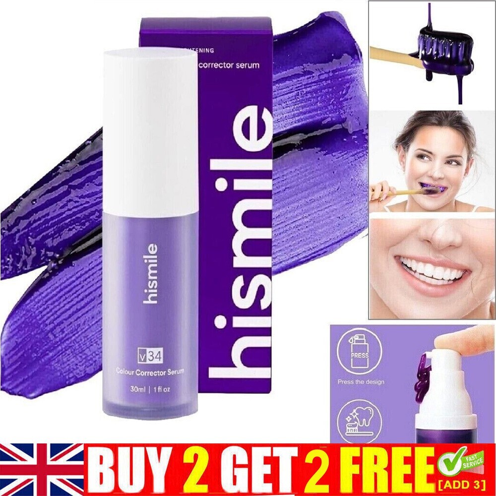 Hismile V34 Colour Corrector Teeth Whitening Toothpaste - Purple for ...