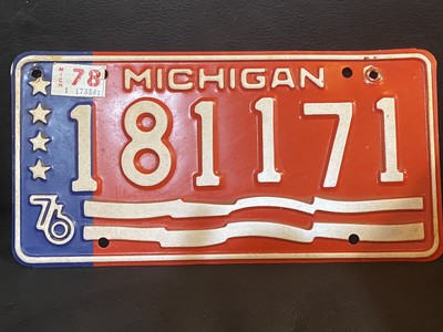 1976 Michigan License Plate Bicentennial 181171 | eBay