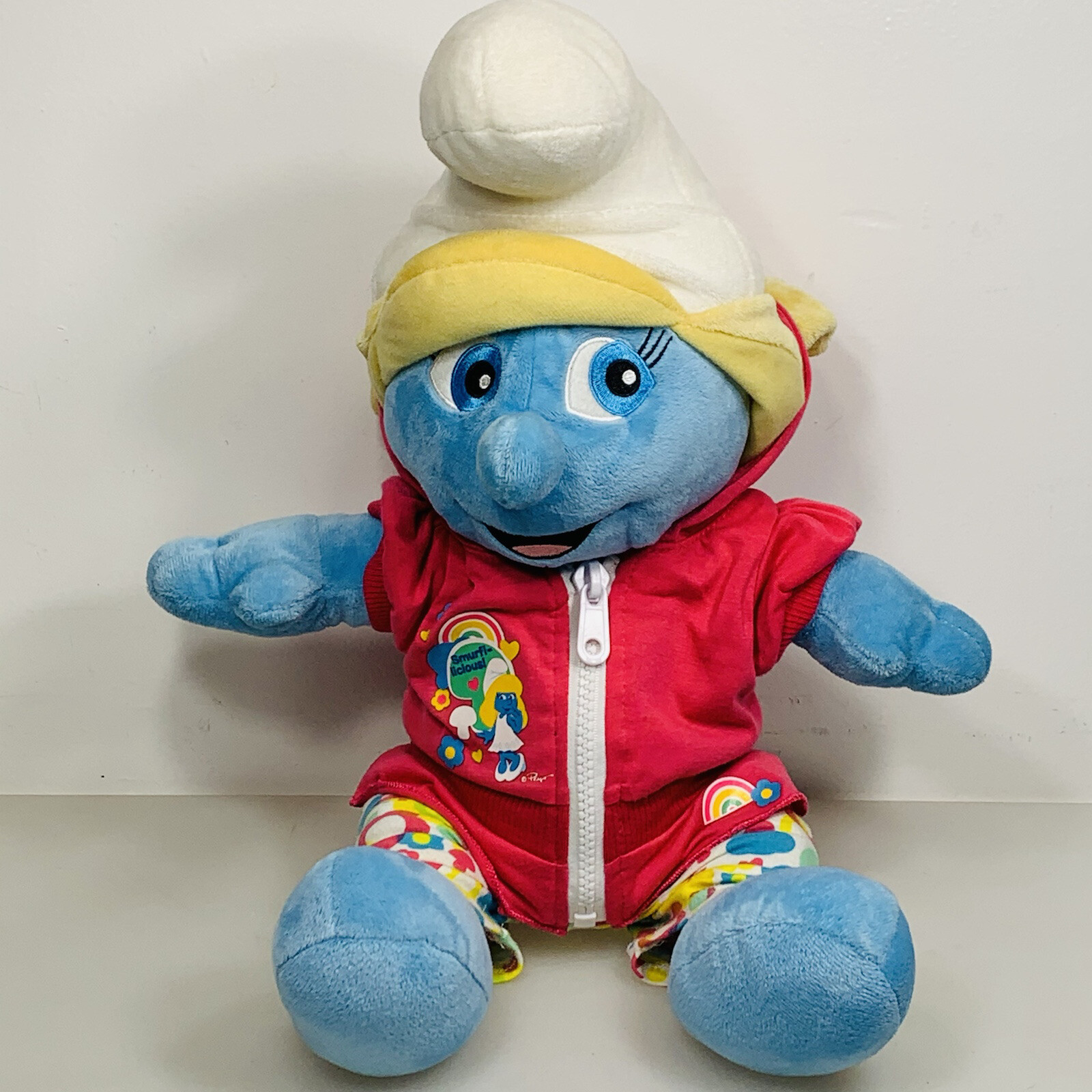 BAB Smurf Plush Smurfette Girl Doll Stuffed Retired 2011 Movie W Jacket ...
