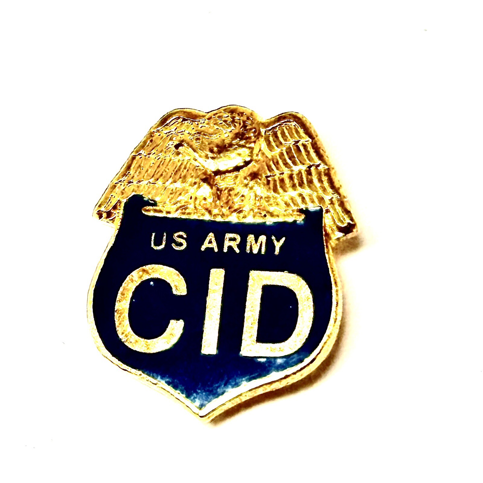 Vintage Official US Army CID Agent Hat Tie Lapel Pin Blue Gold Metal ...