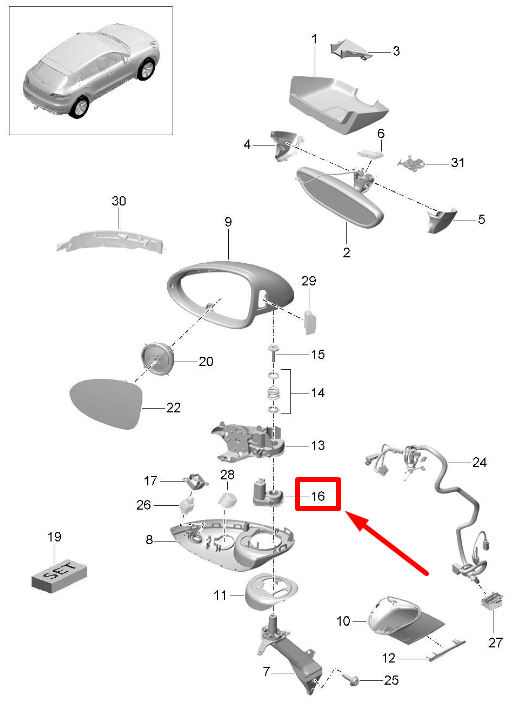 PORSCHE MACAN 95B Front Left Exterior Mirror Servomotor 95B959577 NEW ...