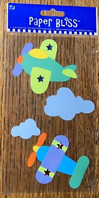 Paper Bliss Airplane & Clouds 3D Biplane Travel Vacation Card Scrapbook ...