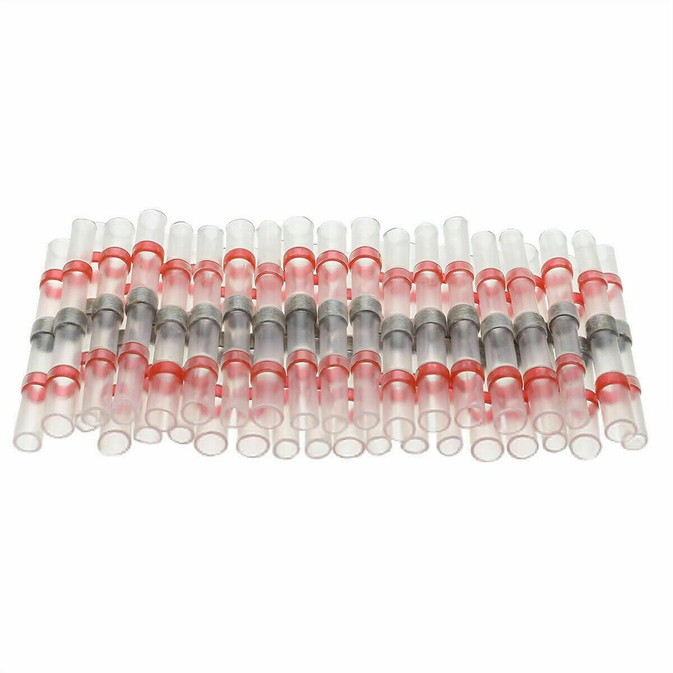 100PCS Waterproof Heat Shrink Solder Seal Sleeve Wire Connectors Butt ...