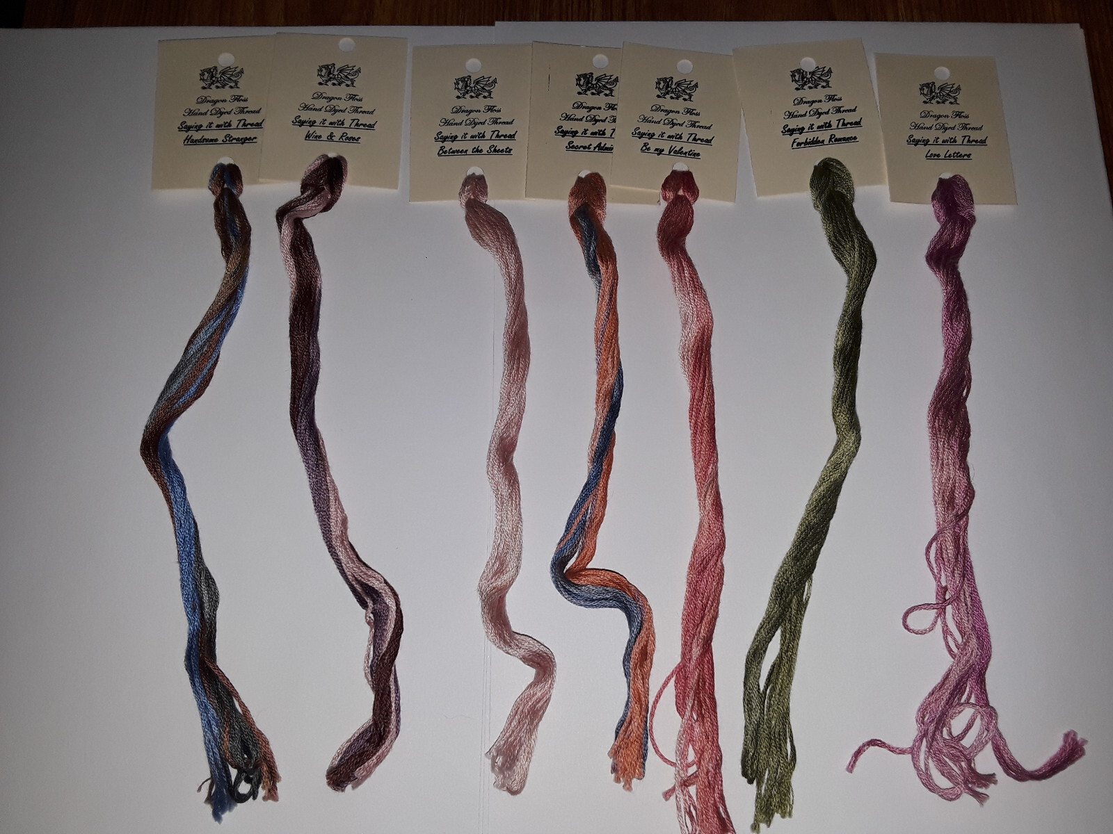 LOT of 7 DRAGON FLOSS HAND DYED THREAD "SAYING IT WITH THREAD ...