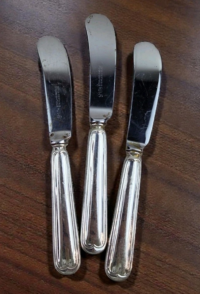 Set Of 3 Fiddle Thread by Frank Smith Sterling Silver Butter Spreader ...